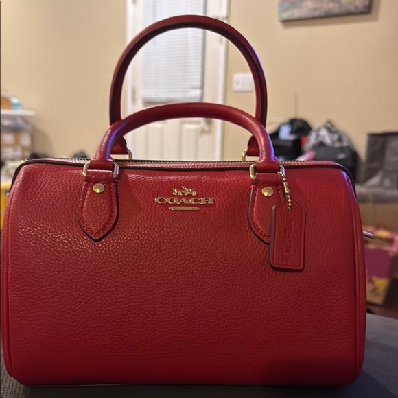Coach | Bags | Coach Red Satchel With Structured Shape And Leather ...